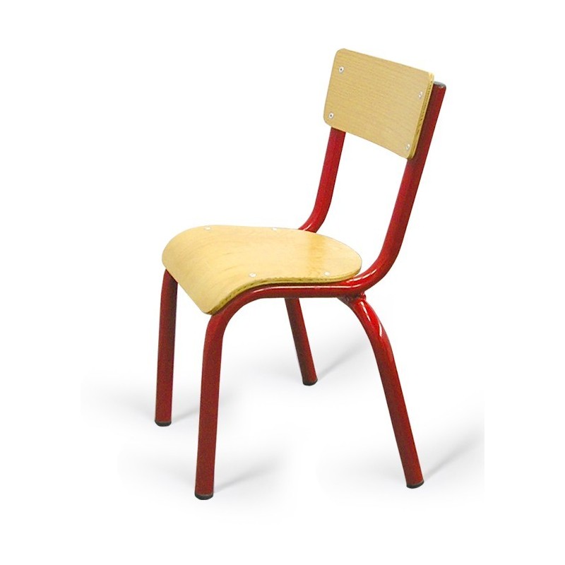Chaise d'école maternelle Noa, chaise enfant pour maternelle en bois et métal