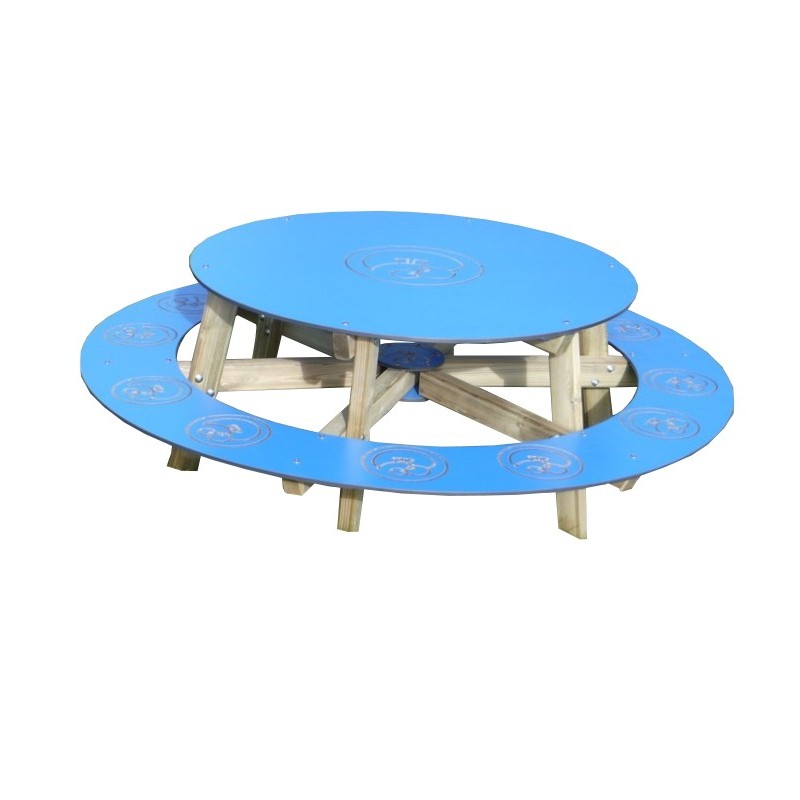 Table de pique nique enfant en bois, table de pique-nique ronde en bois